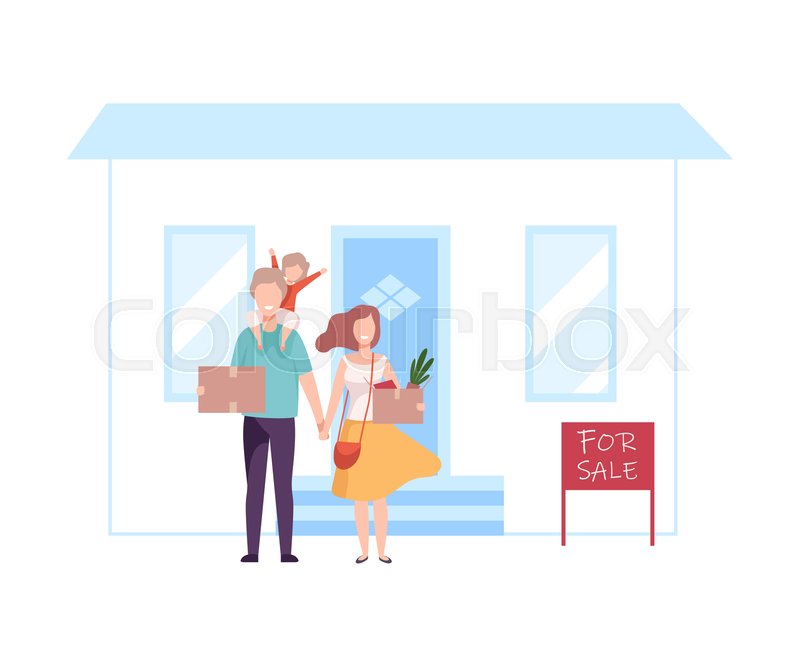 Happy Family Bought New House, Young ... | Stock vector | Colourbox