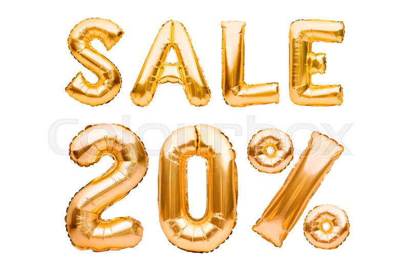 Golden twenty percent sale sign made of ... | Stock image | Colourbox