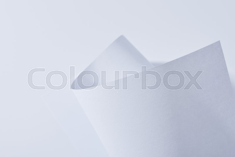 Close up view of curved paper sheet ... | Stock image | Colourbox