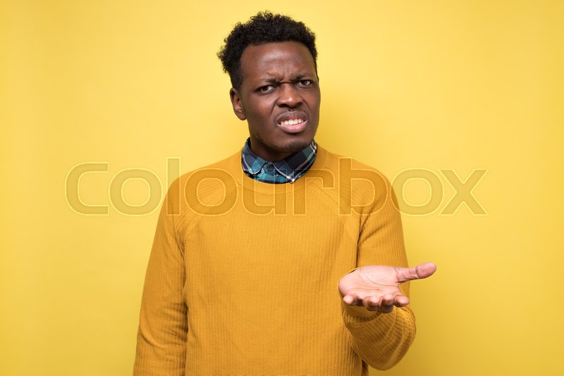 African american man is angry having ... | Stock image | Colourbox