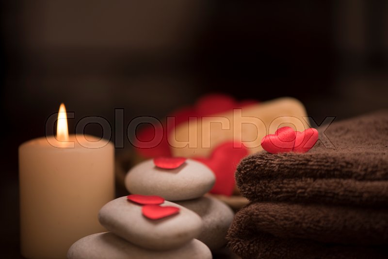 Wellness decoration on wooden table ... | Stock image | Colourbox