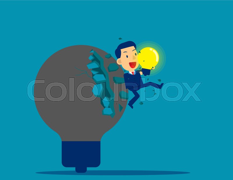 Breakthrough idea. New creativity idea ... | Stock vector | Colourbox