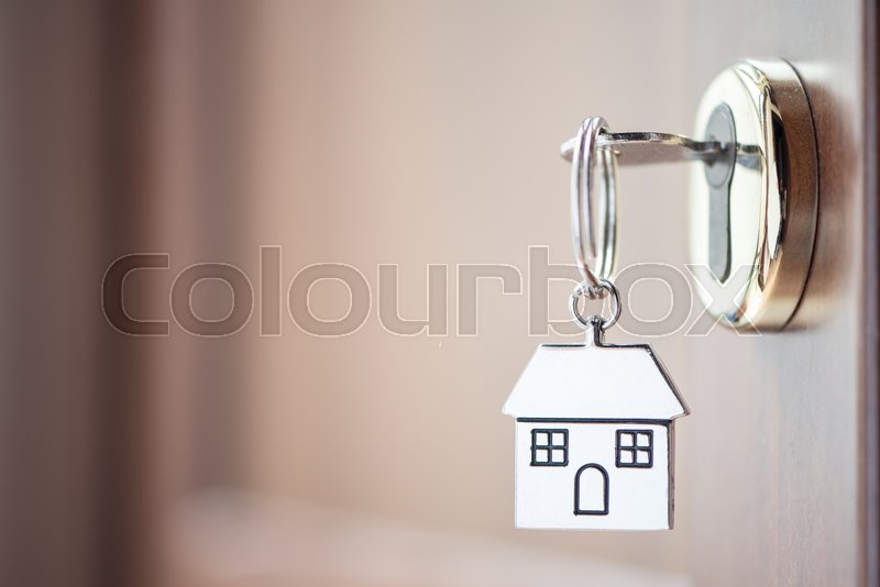 House key in the door. Close up | Stock image | Colourbox