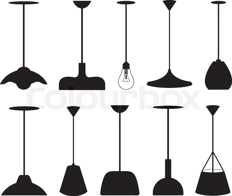 Collection of different pendant lamps ... | Stock vector | Colourbox