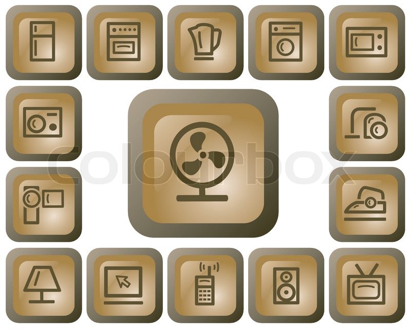 Home electronics button set | Stock vector | Colourbox