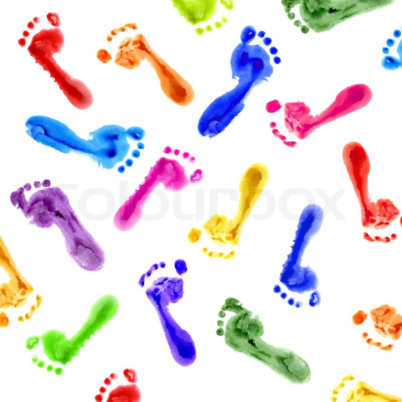Set of colorful foot prints | Stock image | Colourbox