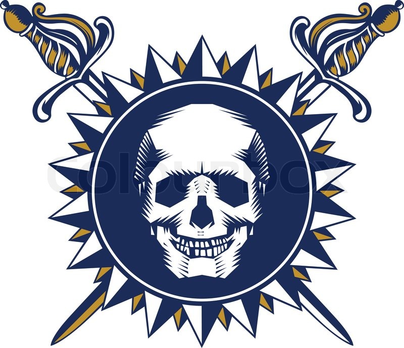 Skull sword emblem | Stock vector | Colourbox