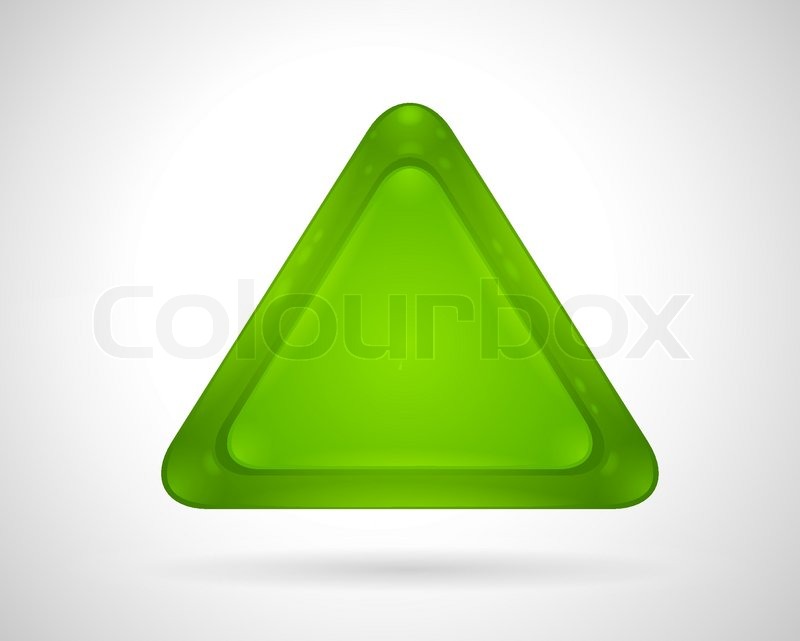 Green triangular icon isolated on ... | Stock vector | Colourbox