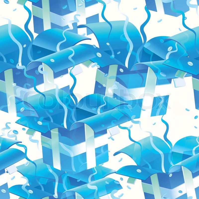 Blue gift wrap seamless vector texture ... | Stock vector | Colourbox
