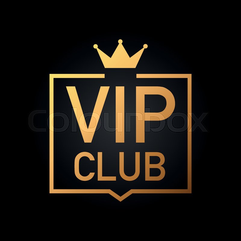 Vip club label on Black background. ... | Stock vector | Colourbox