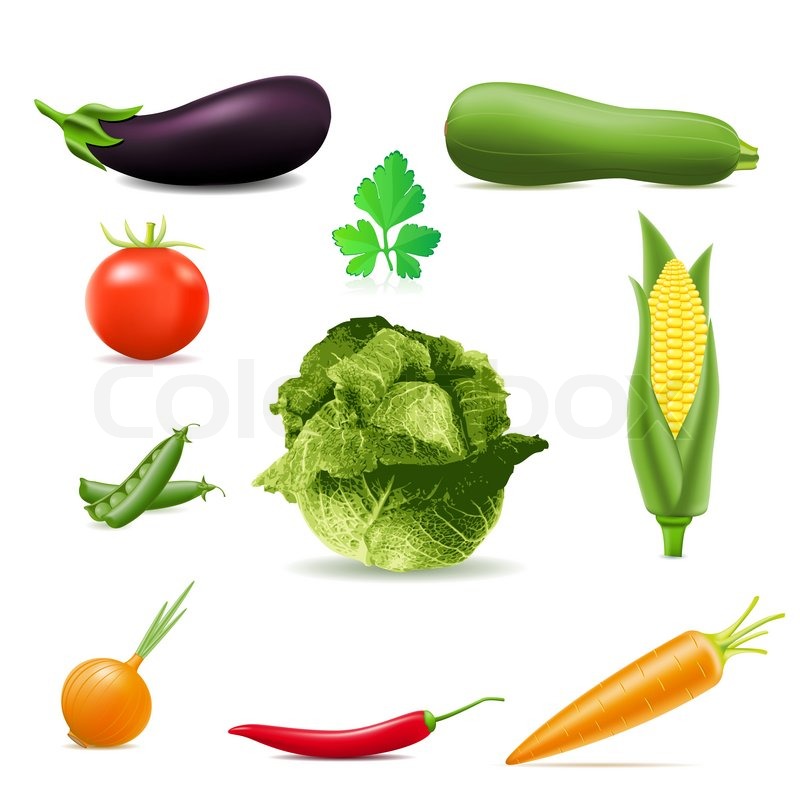 Set of icons vegetables illustration | Stock image | Colourbox