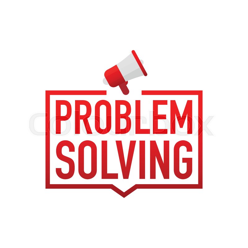 Problem solved red label on white ... | Stock vector | Colourbox