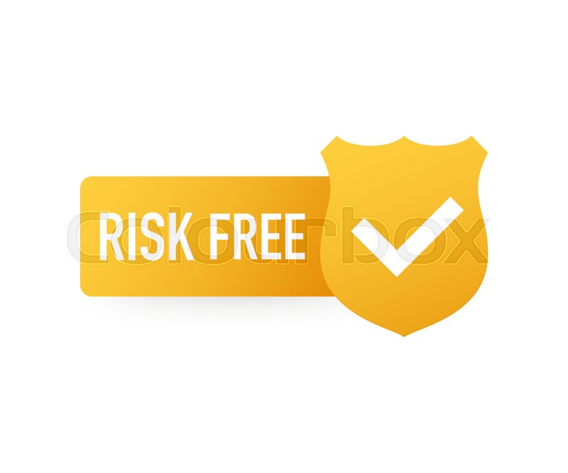 Risk-free guarantee label on white ... | Stock vector | Colourbox