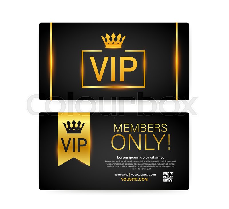 Vip club cards, Members Only Gold ... | Stock vector | Colourbox