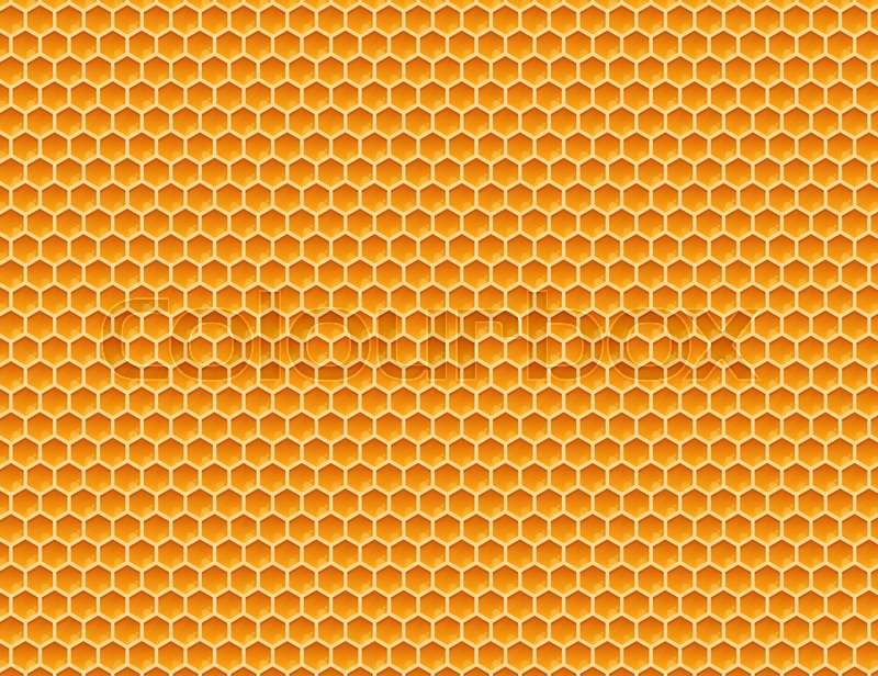 Honeycomb monochrome honey pattern. ... | Stock vector | Colourbox