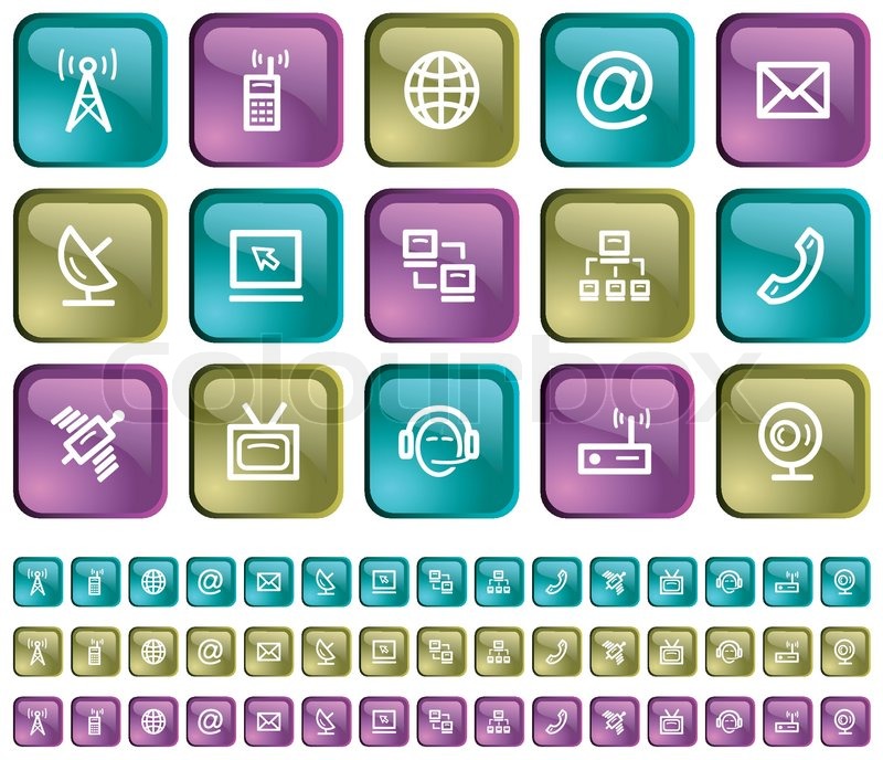 Communication button set | Stock vector | Colourbox