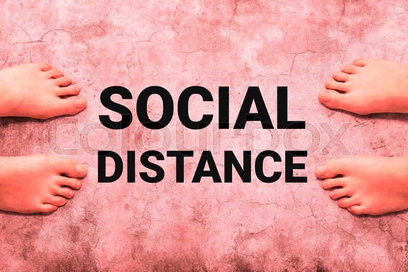 Top view of human foot in the distance ... | Stock image | Colourbox