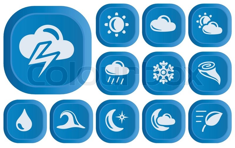 Weather button set | Stock vector | Colourbox
