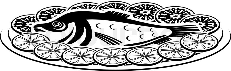 Icon of a fish dish | Stock vector | Colourbox