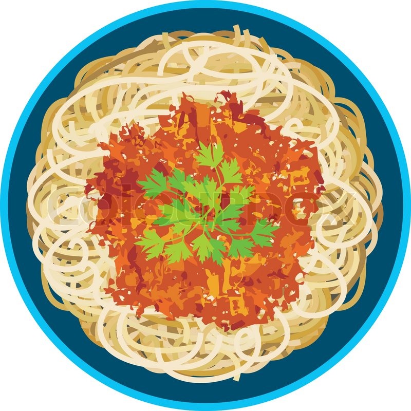Spaghetti in a plate | Stock vector | Colourbox