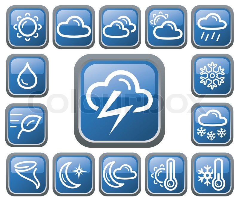 Weather button set | Stock vector | Colourbox