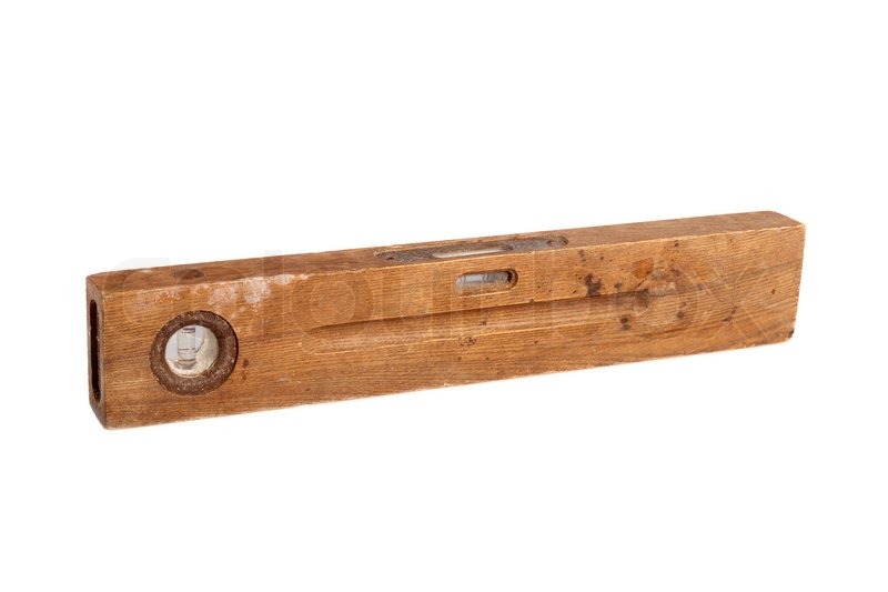 Old brown wooden spirit level | Stock image | Colourbox