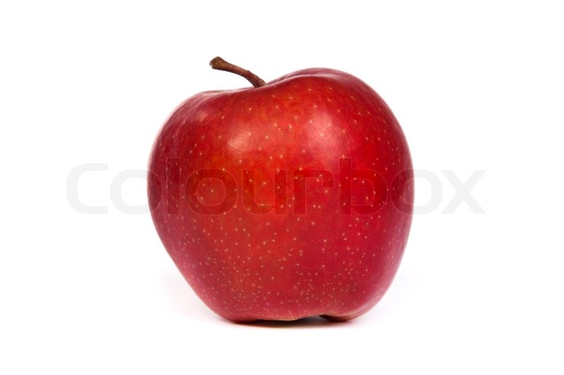 A shiny red apple isolated on white | Stock image | Colourbox