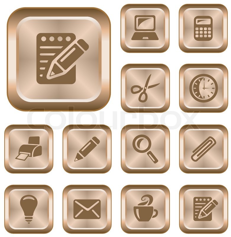 Office button set | Stock vector | Colourbox