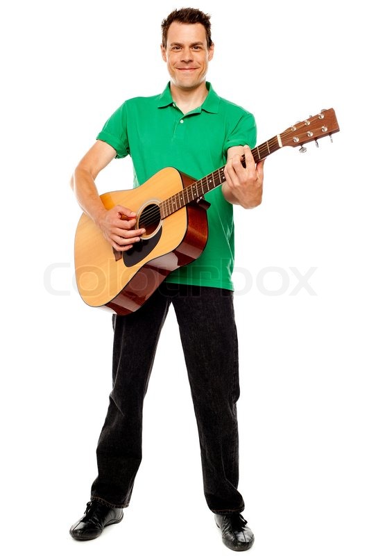 Acoustic Guitar Player Standing