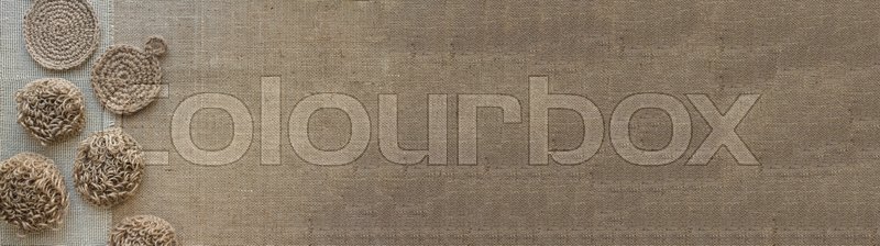 Banner with natural handmade jute ... | Stock image | Colourbox
