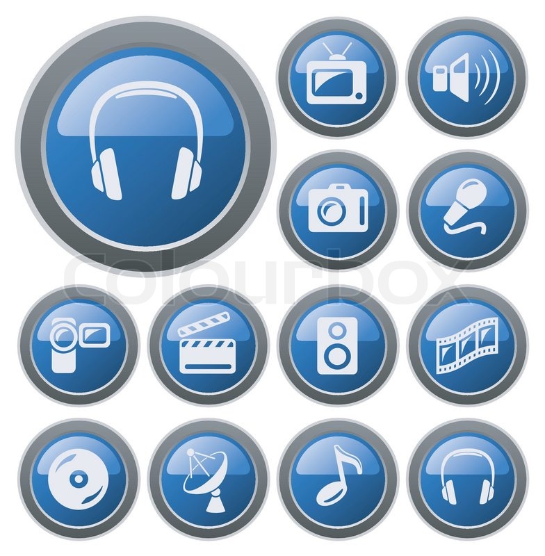 Multimedia button set | Stock vector | Colourbox