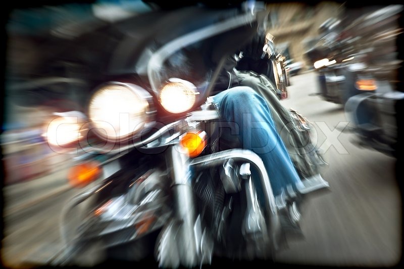 Abstract slow motion, bikers riding ... | Stock image | Colourbox
