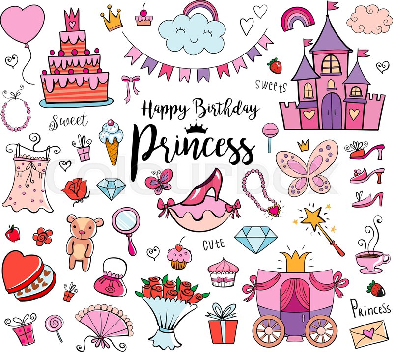 Princess 's birthday, drawings to ... | Stock vector | Colourbox