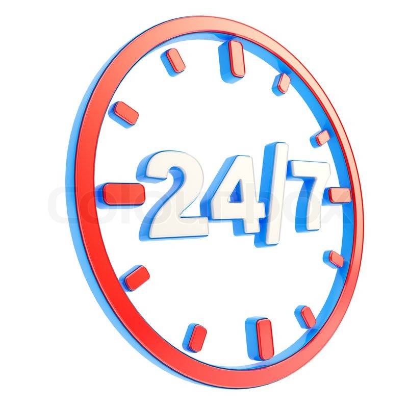 24/7 twenty four hour seven days a week ... | Stock image | Colourbox