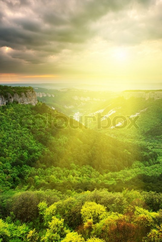 Beautiful valley sunshine | Stock image | Colourbox