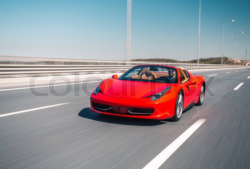 Fast Car Driving On Highway