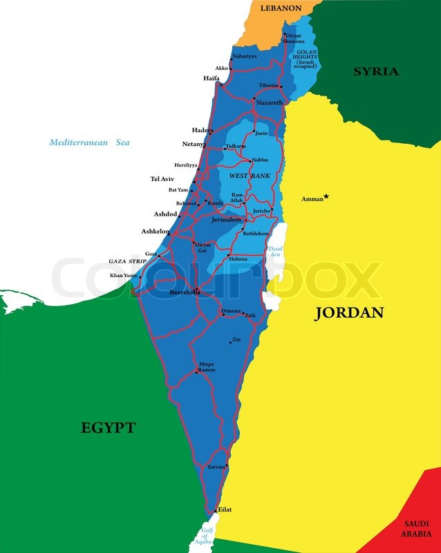 Israel-Karte | Stock-Vektor | Colourbox