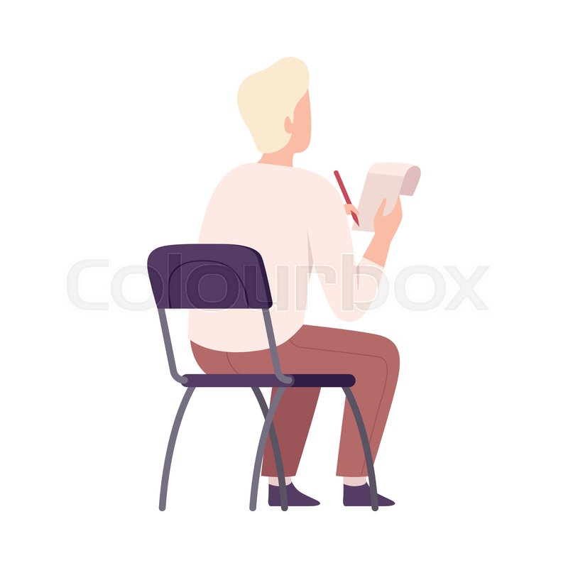 Person Sitting Back View Drawing