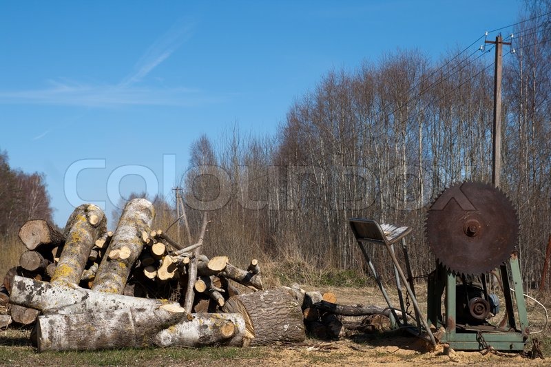 Old machine circular saw - buzz saw | Stock image | Colourbox