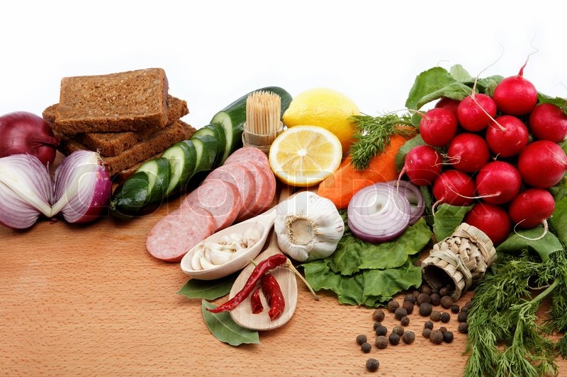 Gesundes Essen frisches Obst und Gemüse ... | Stock Bild | Colourbox