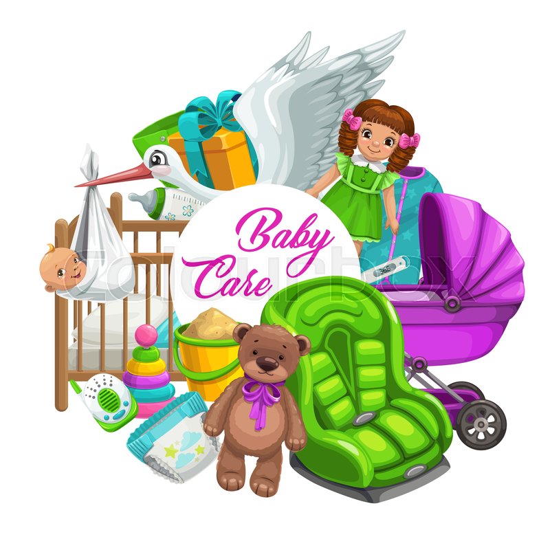 Newborn baby care, vector healthcare ... | Stock vector | Colourbox
