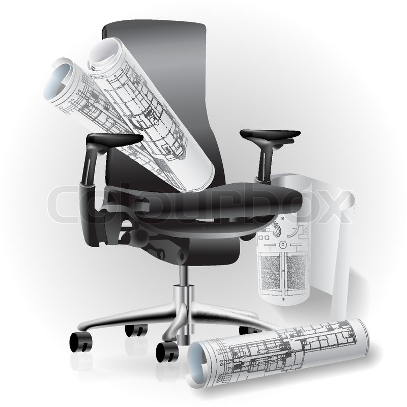 Part of office interior with a chair ... | Stock vector | Colourbox