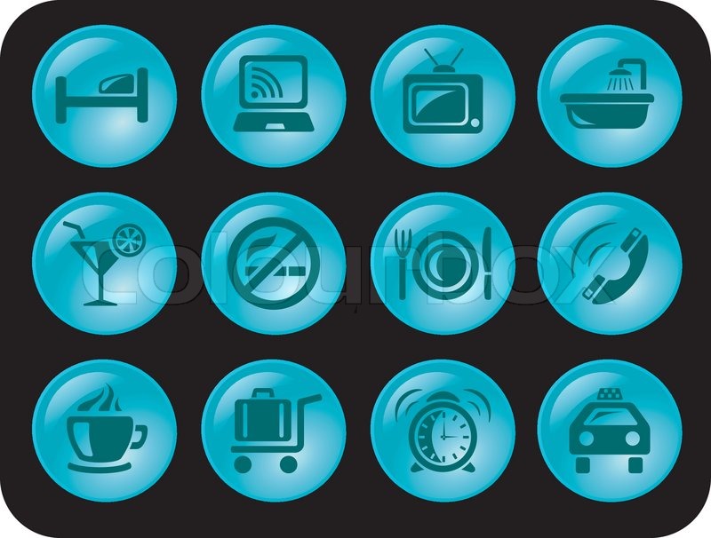 Hotel button set | Stock vector | Colourbox