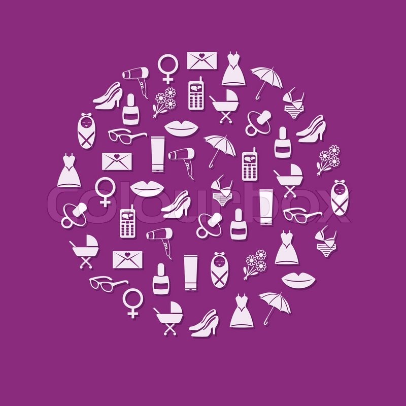 Women icons in circle | Stock vector | Colourbox