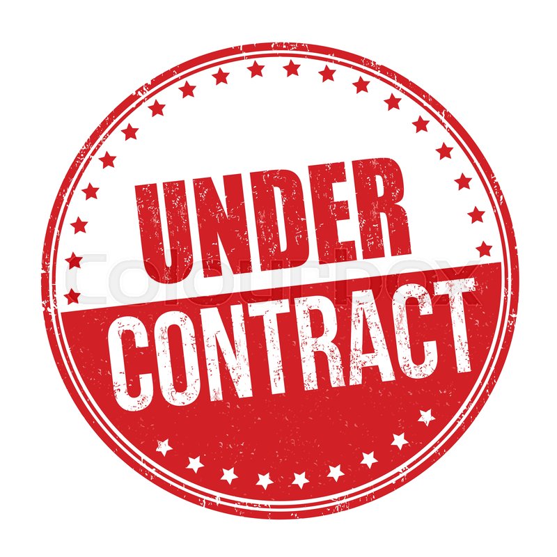 Under contract sign or stamp on white ... | Stock vector | Colourbox