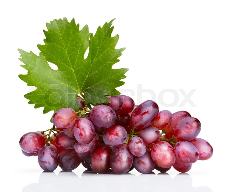 Fresh rose grapes with leaf | Stock image | Colourbox