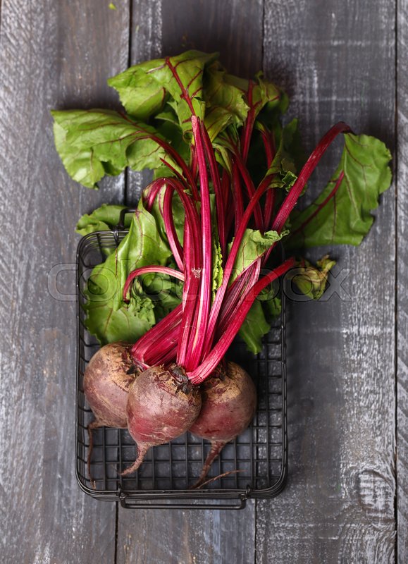 Organic fresh beets on a wooden table | Stock image | Colourbox