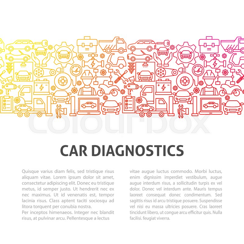 Car Diagnostics Line Template. Vector ... | Stock vector | Colourbox