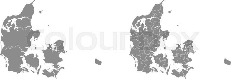 Two detailed vector maps of Danish ... | Stock vector | Colourbox