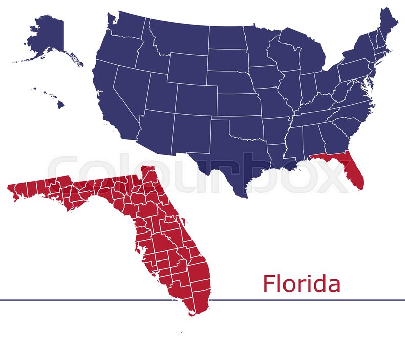 Florida County Map Vector